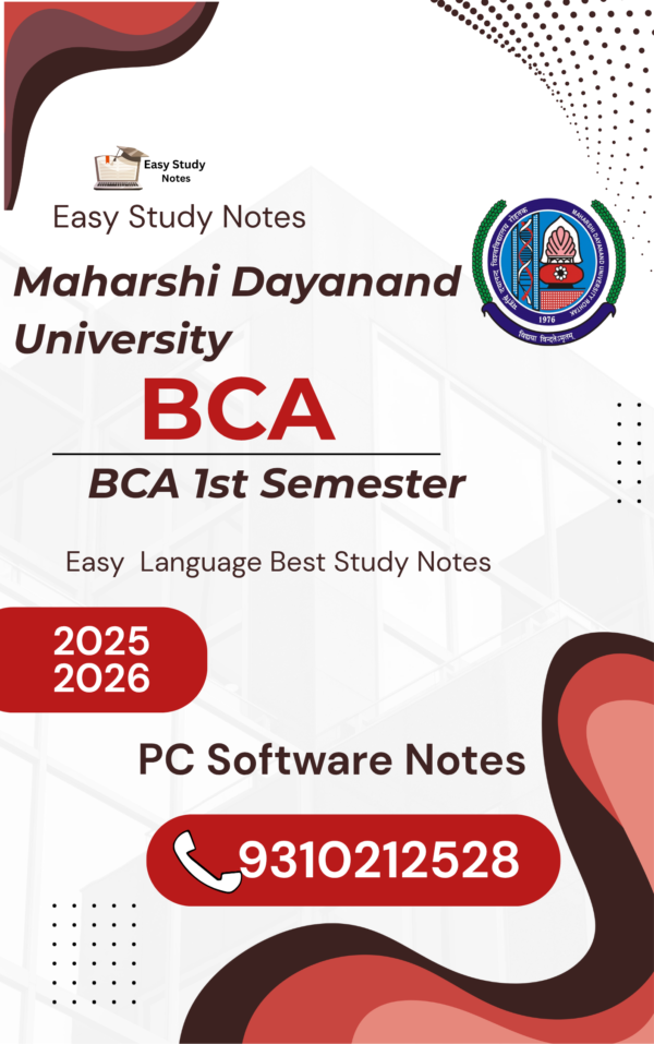 BCA 1st Semester PC Software Notes